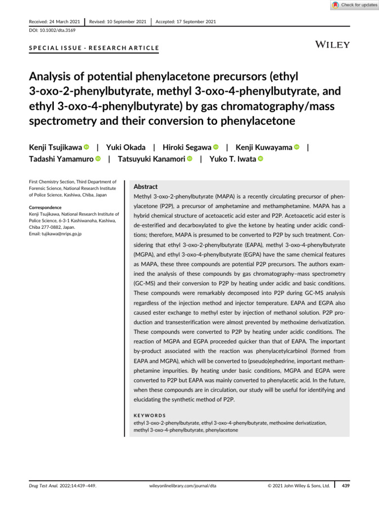 Gas Chromatography of Phenylacetone Precursors | PDF