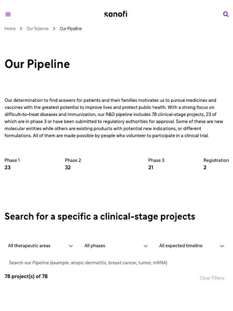 Sanofi Pipeline | PDF