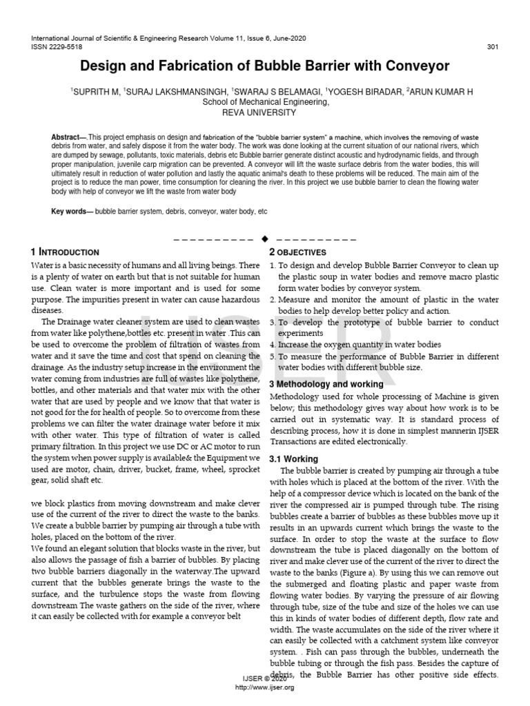 Design and Fabrication of Bubble Barrier With | PDF