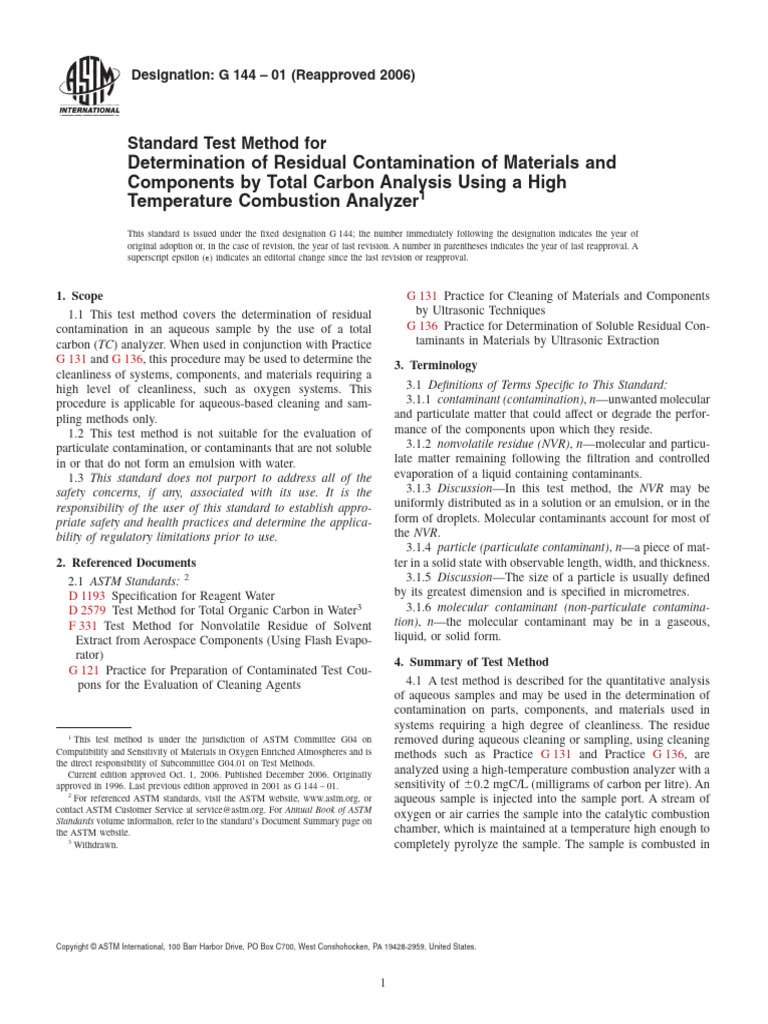 Astm G144 - 06 | PDF