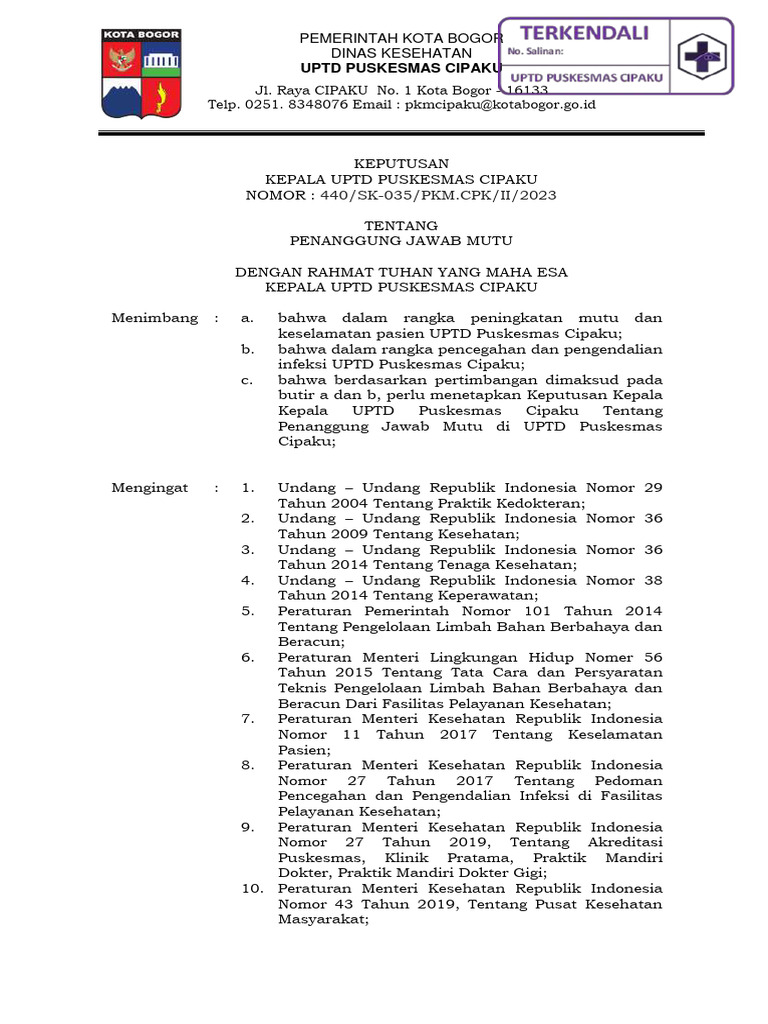 SK Tim Mutu Baru | PDF