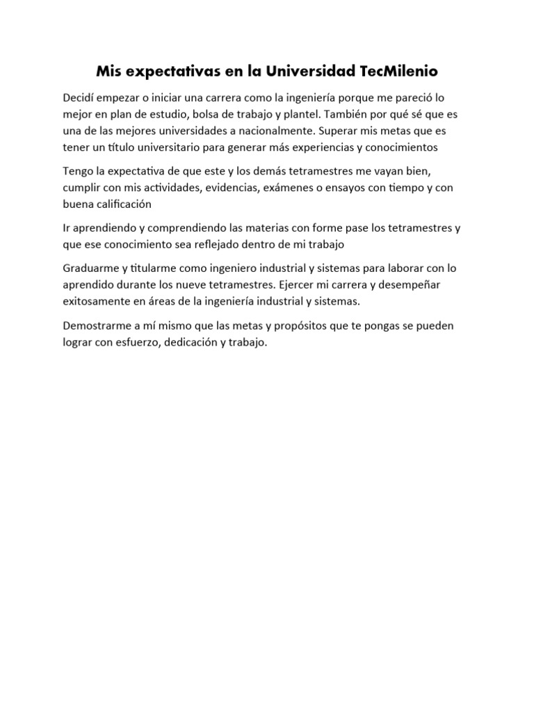 Mis Expectativas | PDF