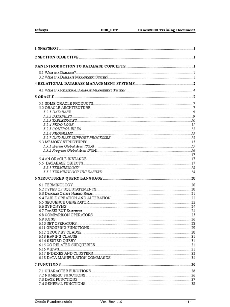Oracle Fundamentals | PDF | Oracle Database | Databases