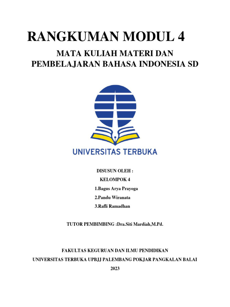 Rangkuman Modul 4 PDGK4504 | PDF