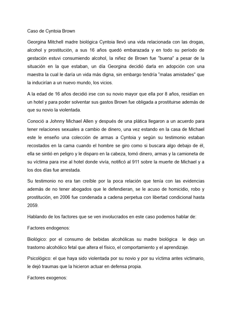 Cyntoia Brown Factores | PDF