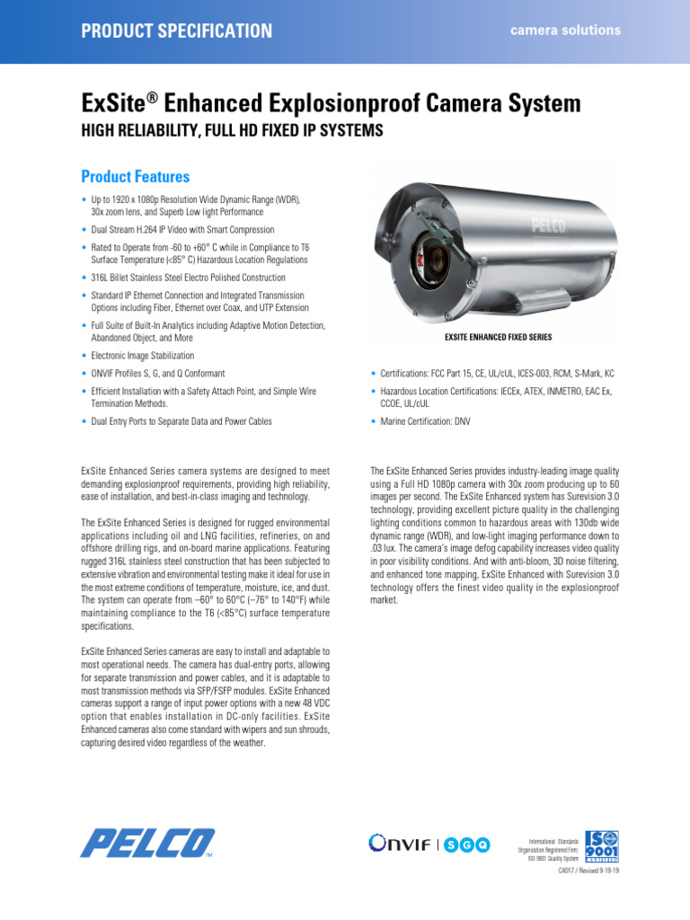 C4017 ExSite Enhanced Fixed IP System Spec Sheet English | PDF