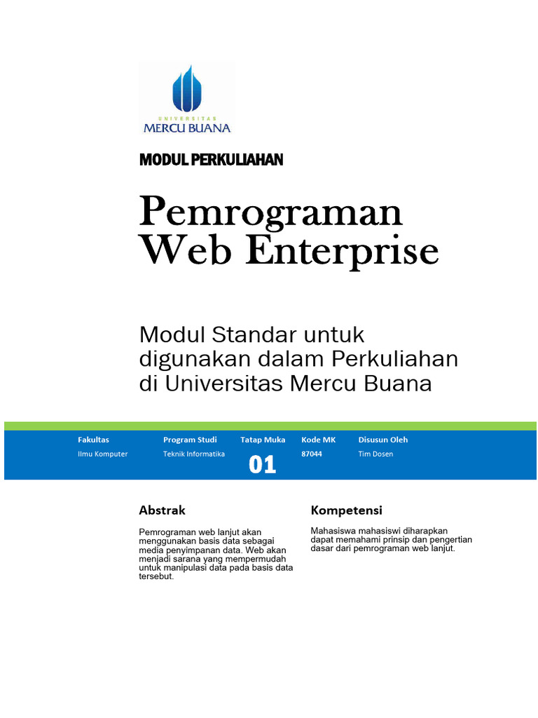 Modul Pemrograman Web Enterprise UMB | PDF