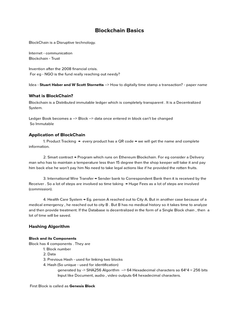 Blockchain Basics | PDF