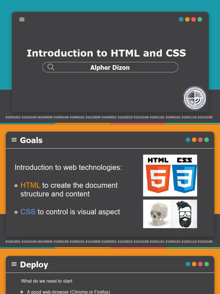 HTML Introduction To HTML CSS | PDF
