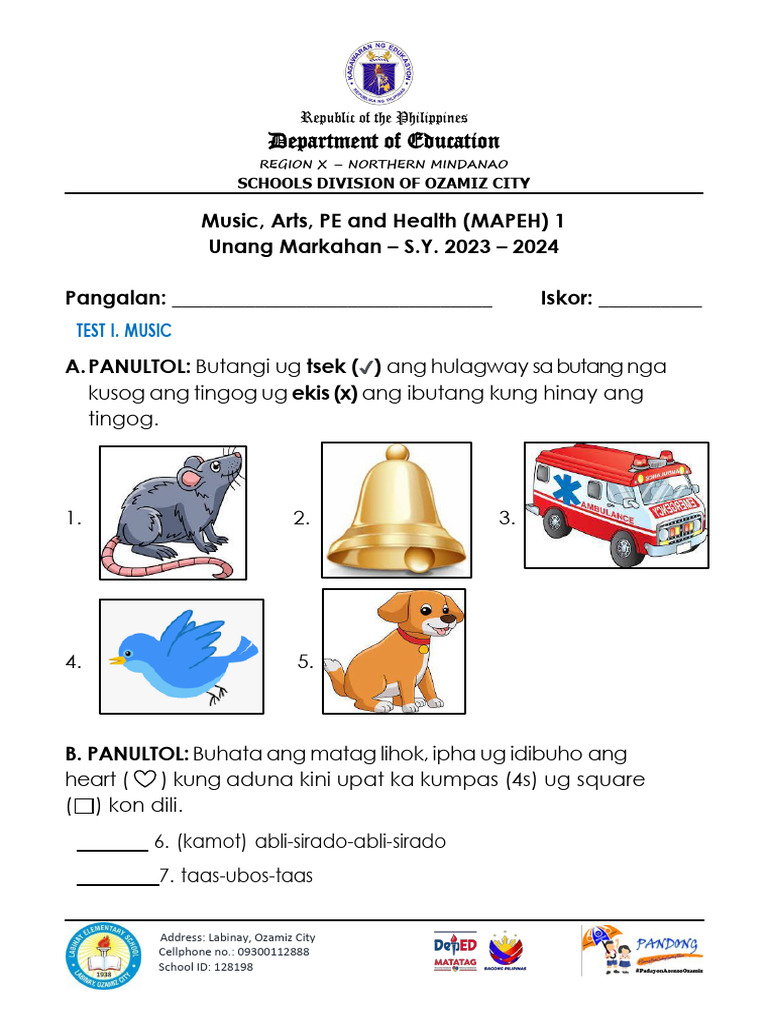 Q1 - MAPEH - Exam | PDF