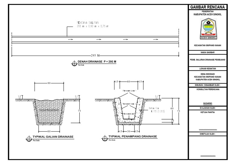 GAMBAR KERJA DRAINASE PANJANG 295 M-Model | PDF