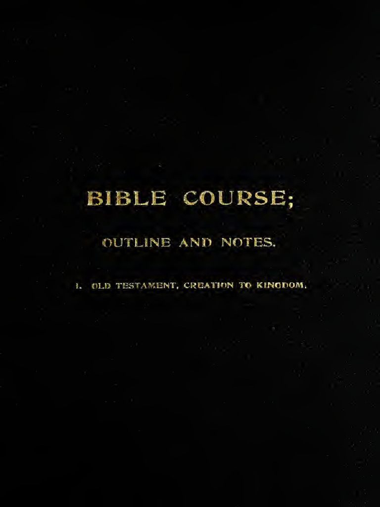 Bible Course Outline | PDF | Biblical Canon | Bible