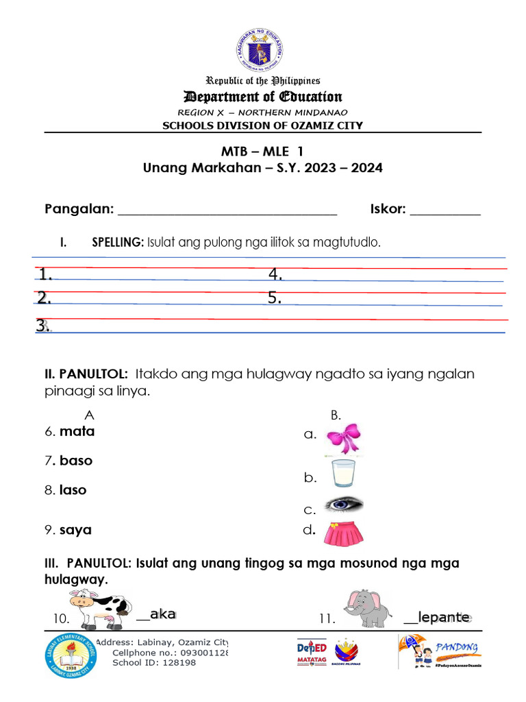 Q1 - MTB - Exam | PDF