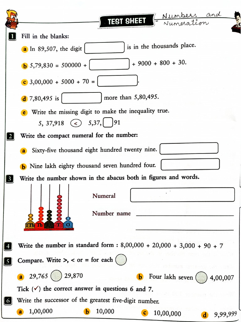 Class 4 Math Term 1 Question Bank Pdf