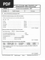 Grade 8 English 1st Term Test Paper | PDF | Plural | Linguistics