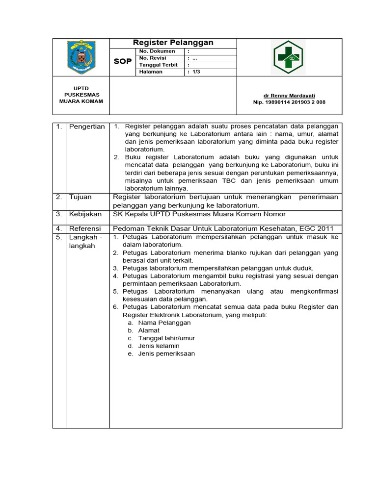 Sop Register Pelanggan (Baru) | PDF