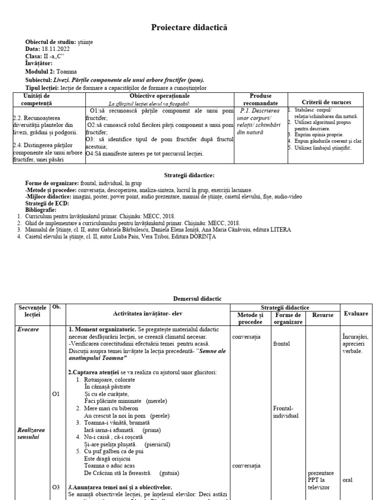 0 Livezi. Partile Componente Ale Unui Arbore Fructifer Pom. | PDF