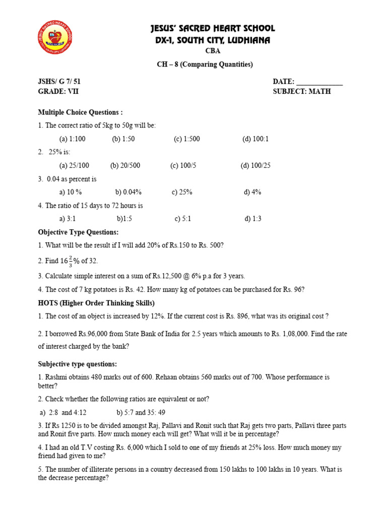 G7 51 Math Cba October 22 | PDF