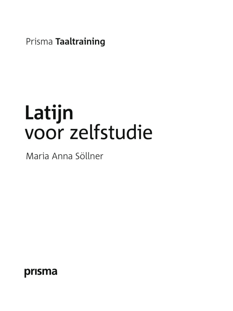 Latijn: Voor Zelfstudie | PDF