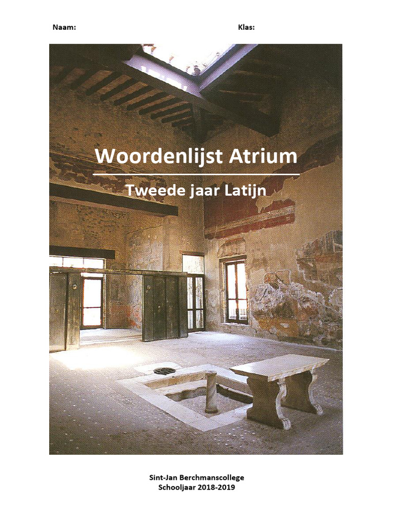 Tweede Jaar - Woordenlijst Latijn - Versie 2019-2020 | PDF