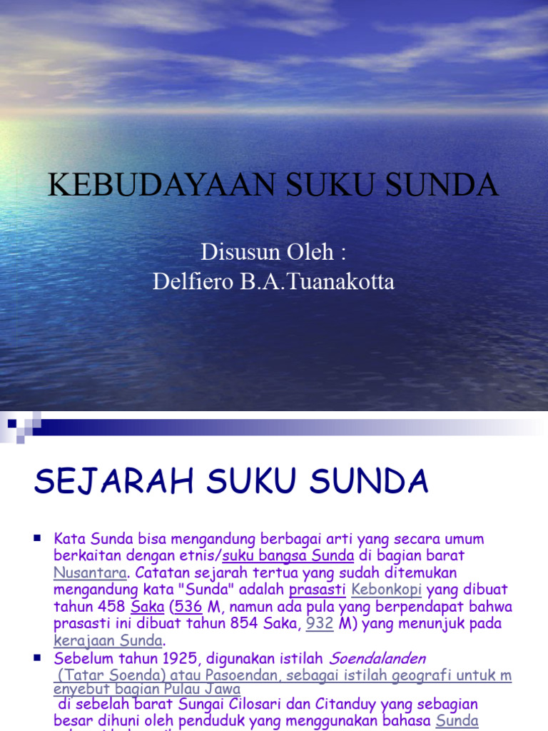 Kebudayaan Suku Sunda PPN Power Point | PDF