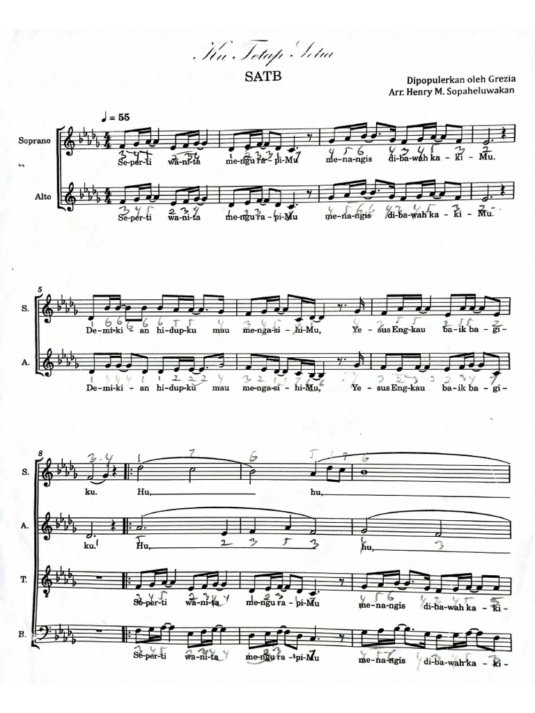 Partitur Ku Tetap Setia | PDF