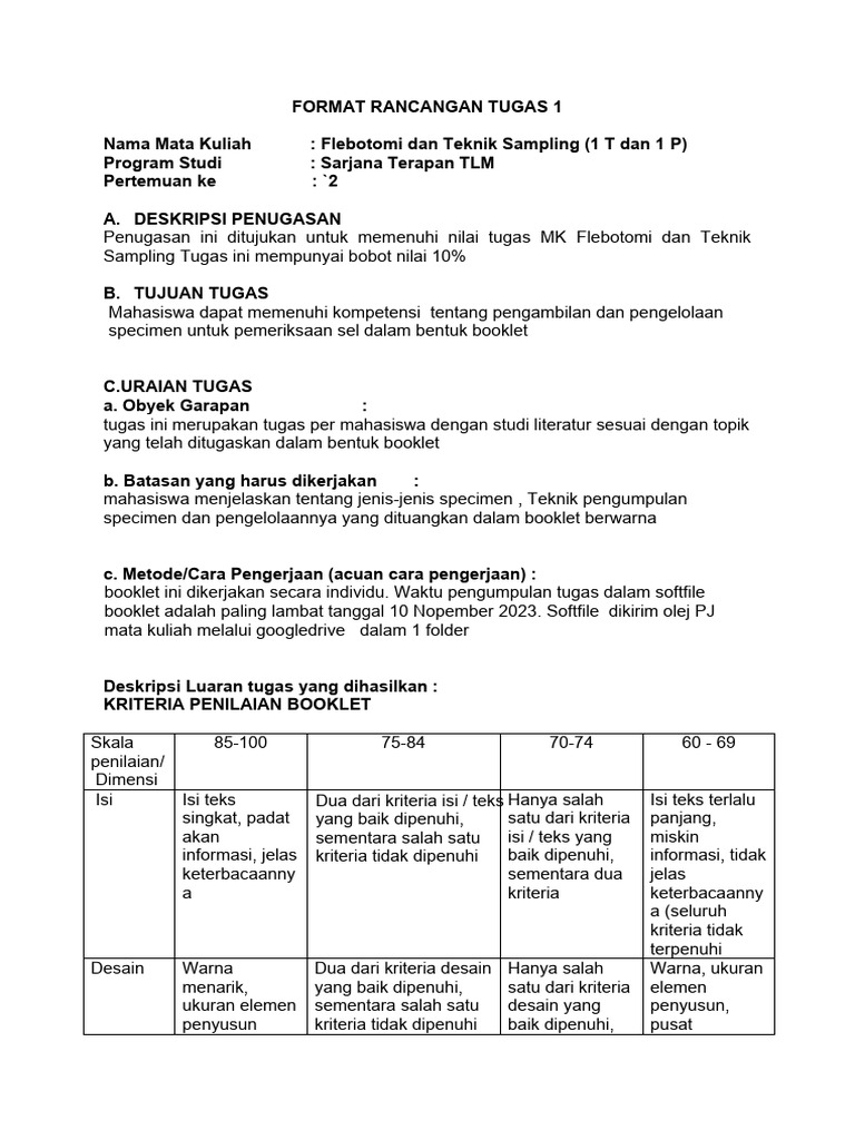3 - Format Tugas - Booklet | PDF