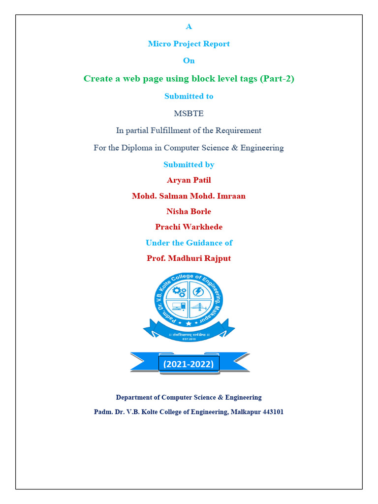 WPD Microproject | PDF