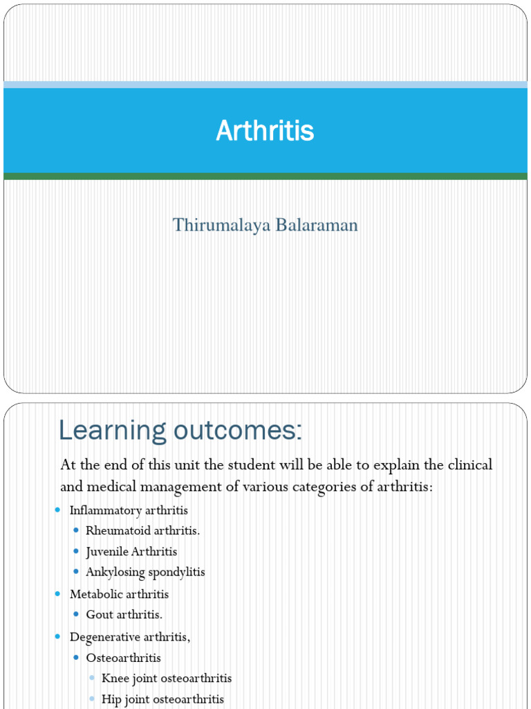 Arthritis MNU Thiru | PDF