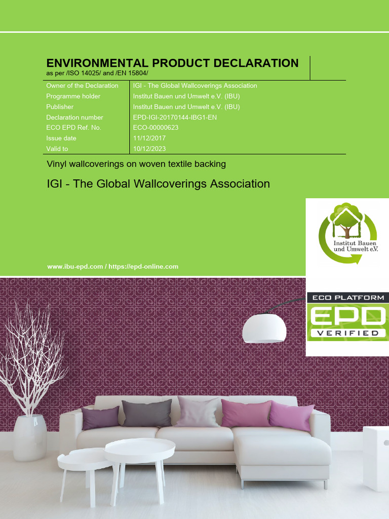 EPD JJosephson Vinyl Wall Coverings | PDF