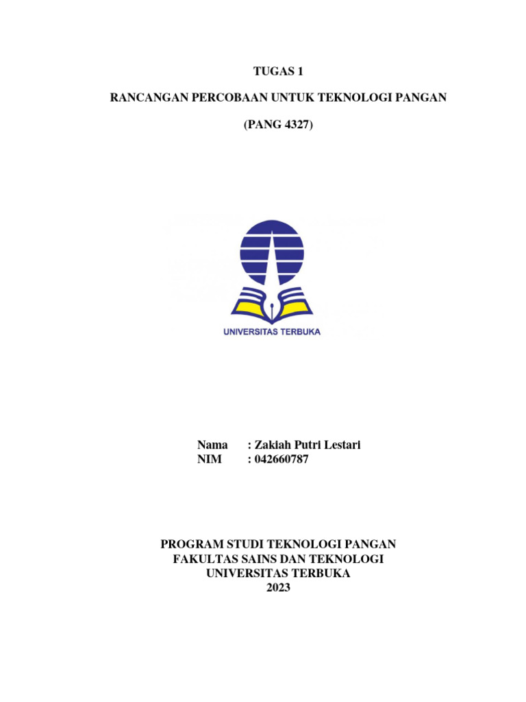 Tugas 1 Rancangan Percobaan | PDF