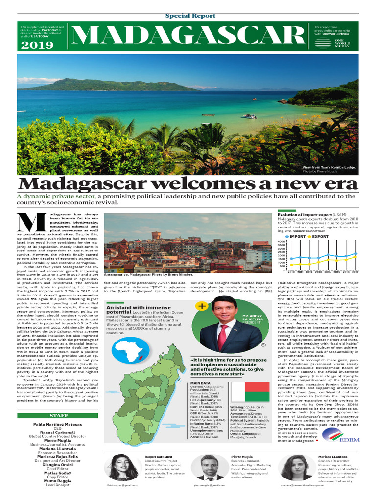 Madagascar Economic Report Usa Today 2019 | PDF