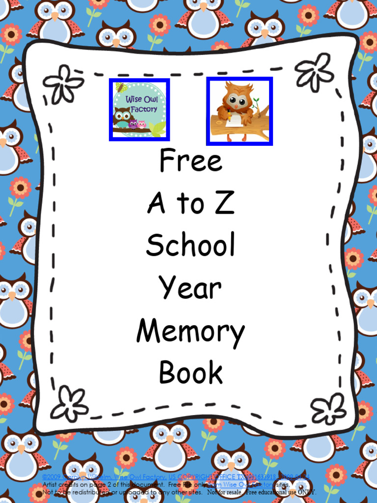 A To Z School Year Memory Book | PDF