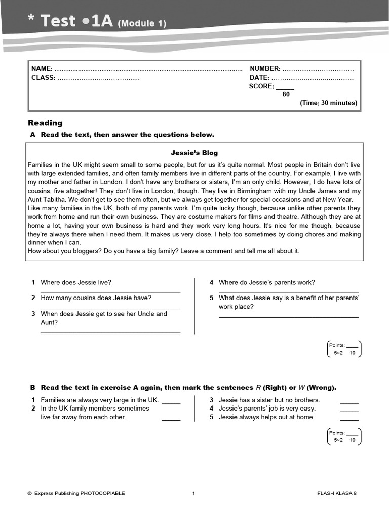 1 1 Flash KL 8 Mod Test Easy 1a | PDF