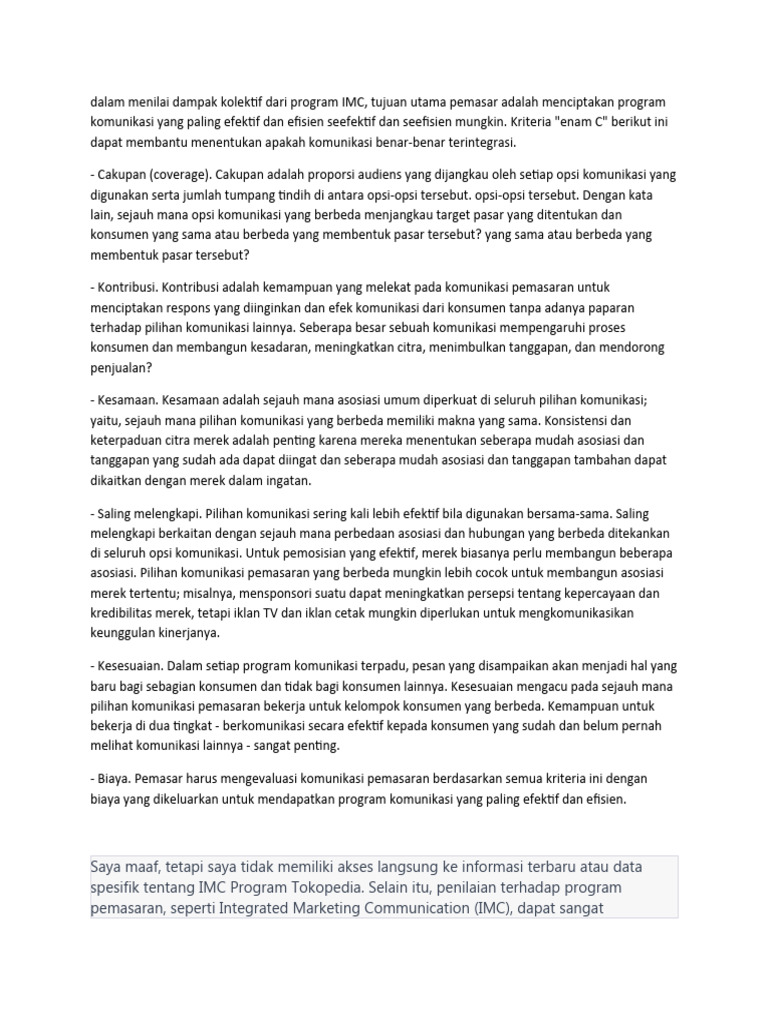 Dalam Menilai Dampak Kolektif Dari Program IMC | PDF