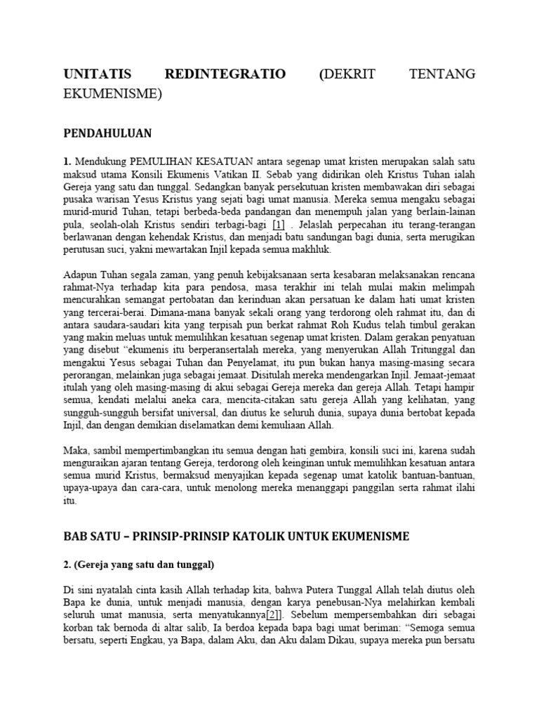 Dok Ger UNITATIS REDINTEGRATIO | PDF