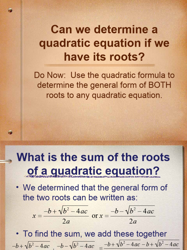 Higher Question and Answer of Sum - And.product - Of.roots | PDF