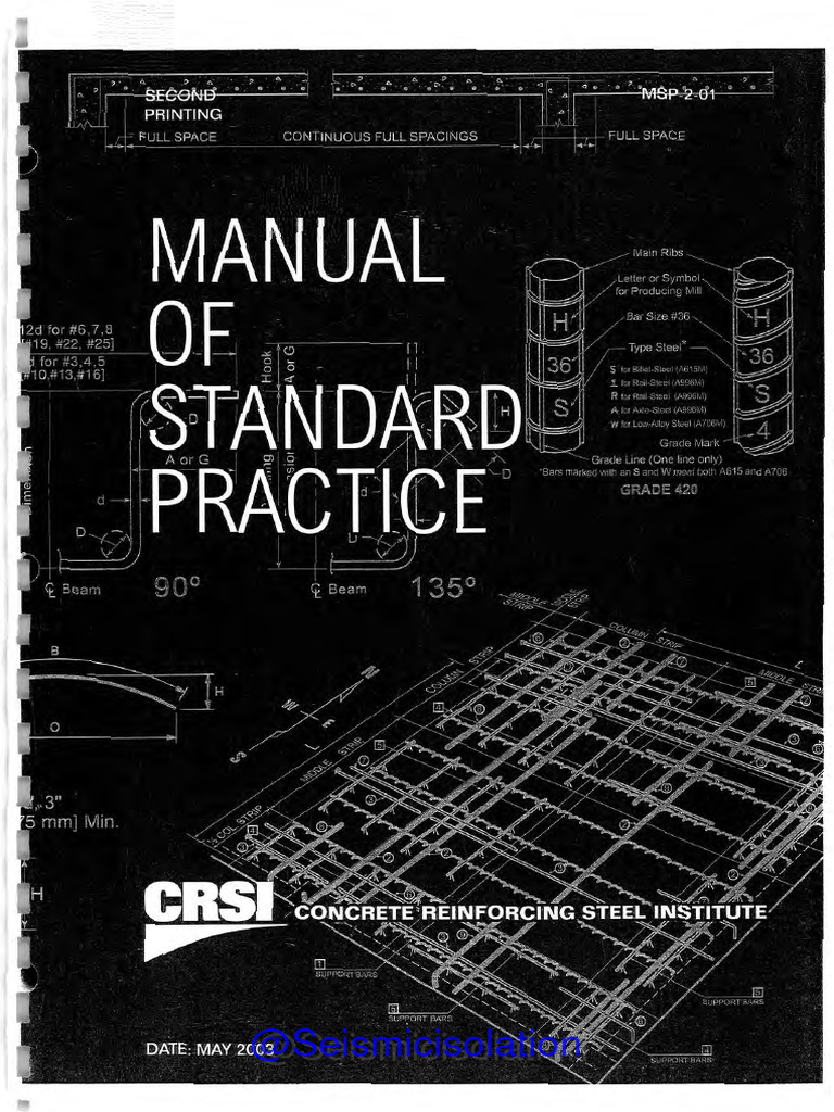Crsi Manual of Standard Practice 27th Edition | PDF