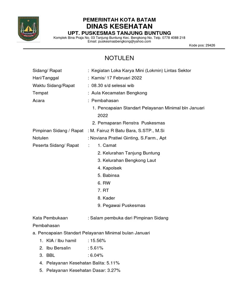 Notulen Penyusunan Renstra | PDF
