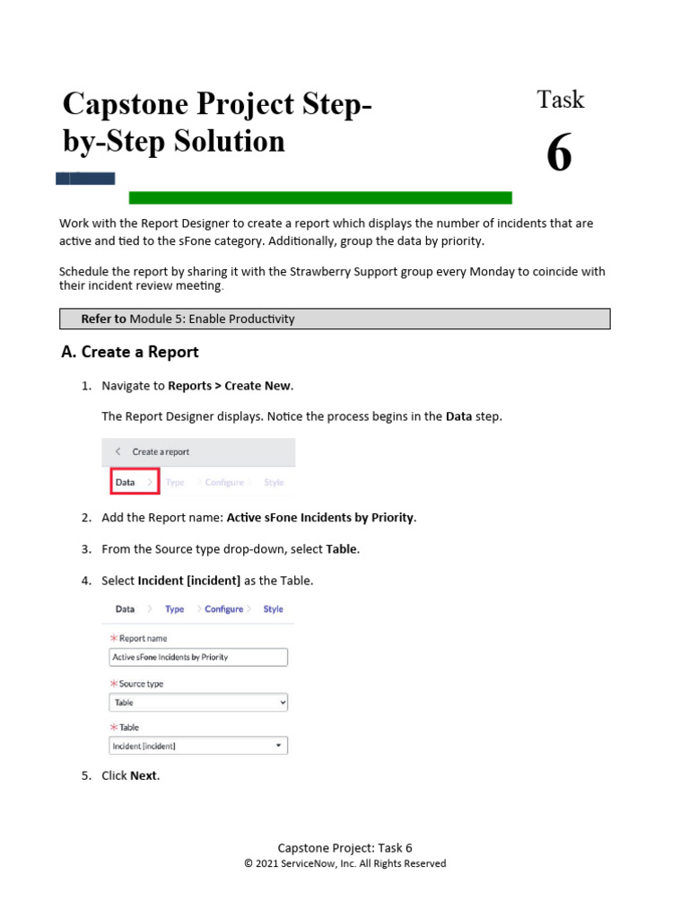 Capstone Project Task 6 Solution Servicenow | PDF