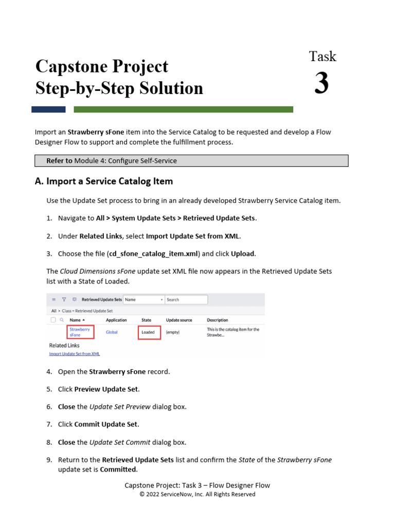 Capstone Project Task 3 Solution Servicenow | PDF