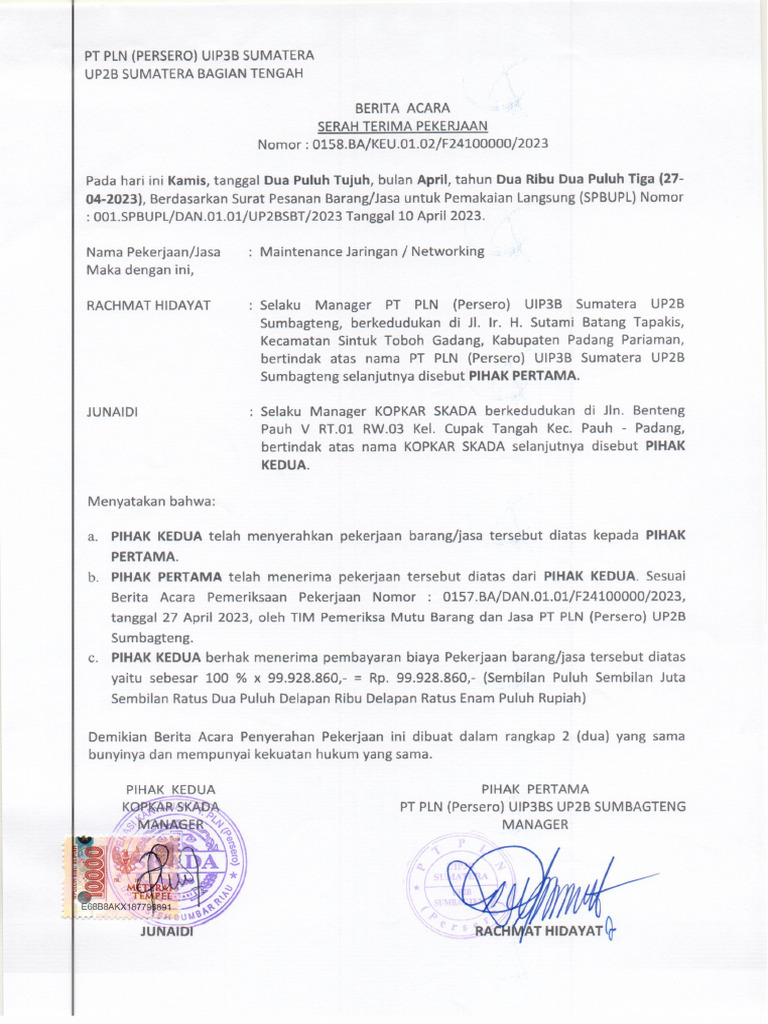 BASTP Maintenance Jaringan | PDF