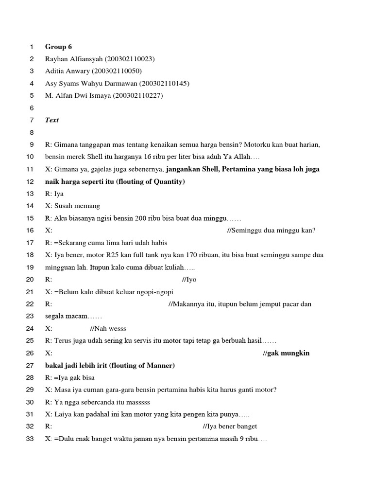 Kelompok 6 - Discourse and Media (Observing The Maxim) | PDF