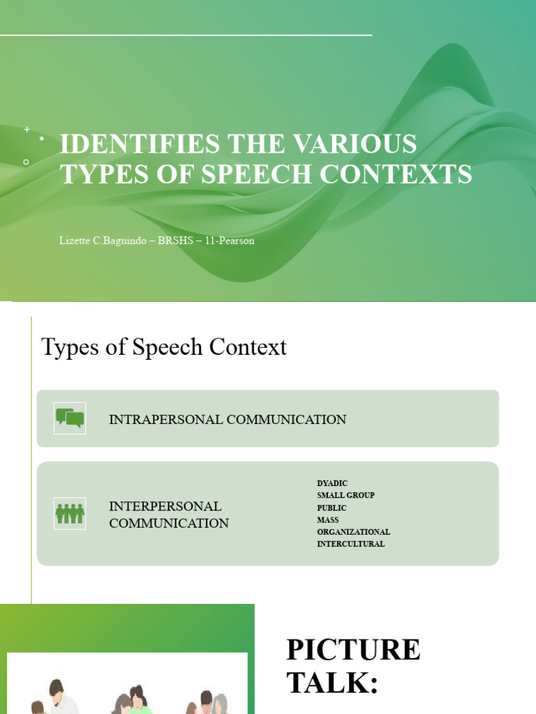 Various Types of Speech Contexts | PDF