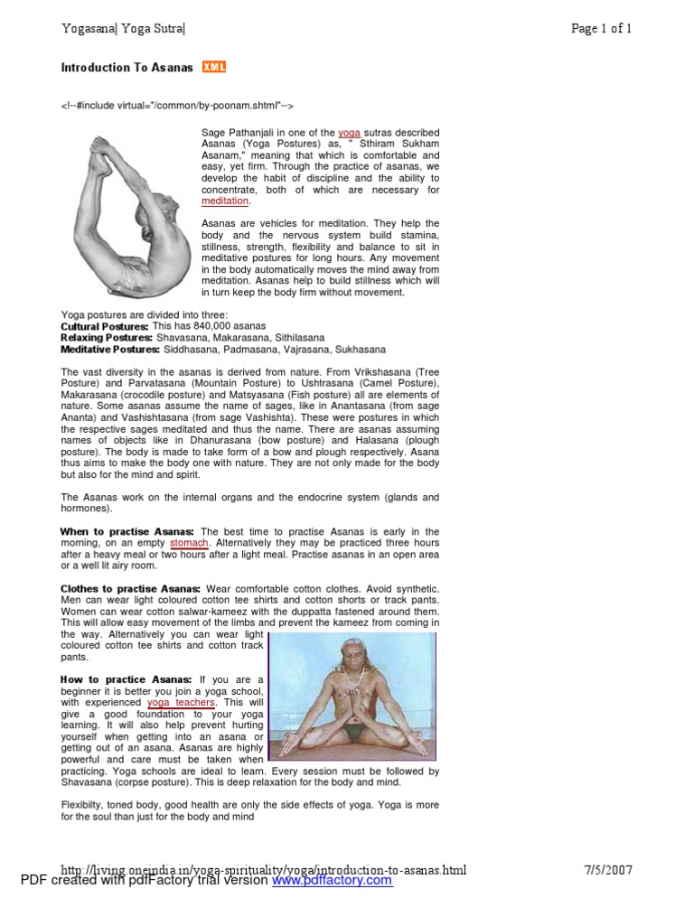 Yoga Sutra | PDF | Asana | Spiritual Practice