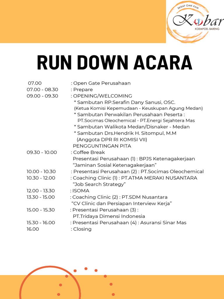 Run Down Acara | PDF