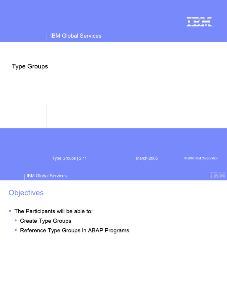 ABAP Type Groups Guide 2005 | PDF