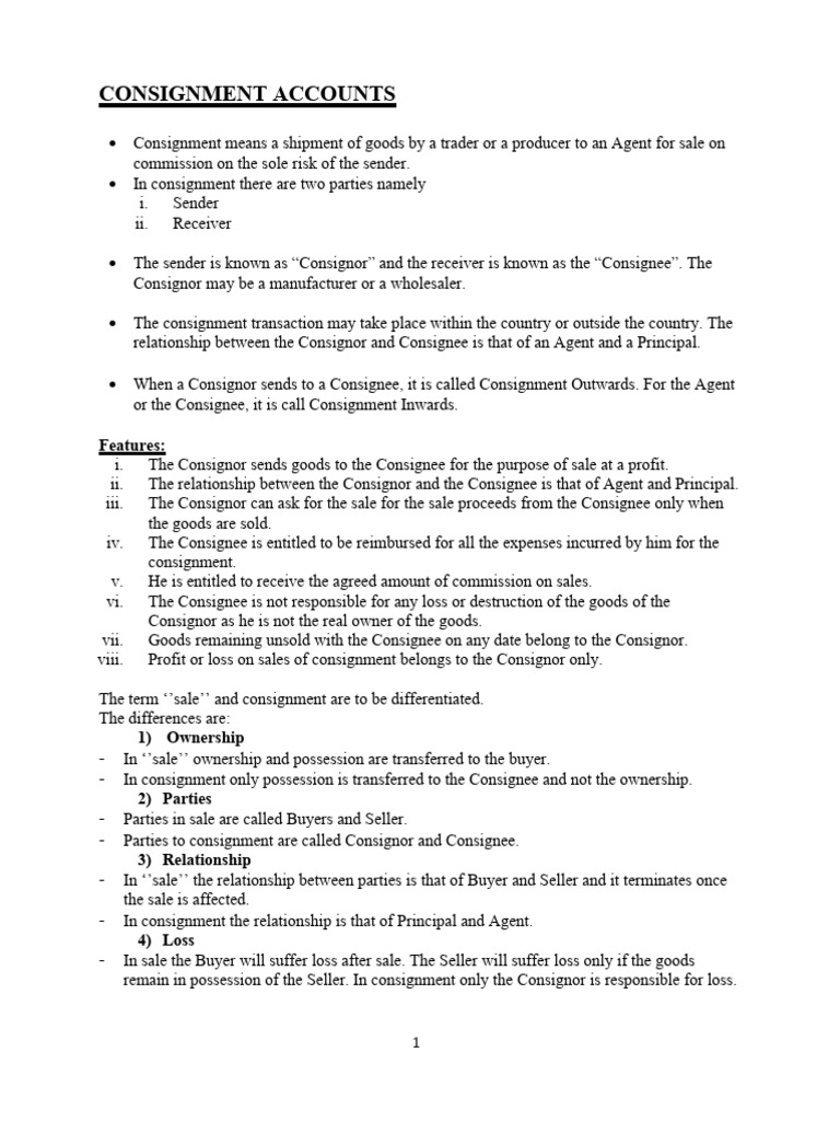 2022 Unit 5 Consignment and Joint Accounts | PDF