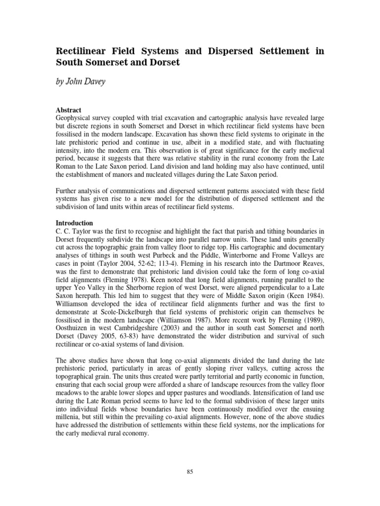 Rectilinear Field Systems and Dispersed | PDF | Enclosure | Farms