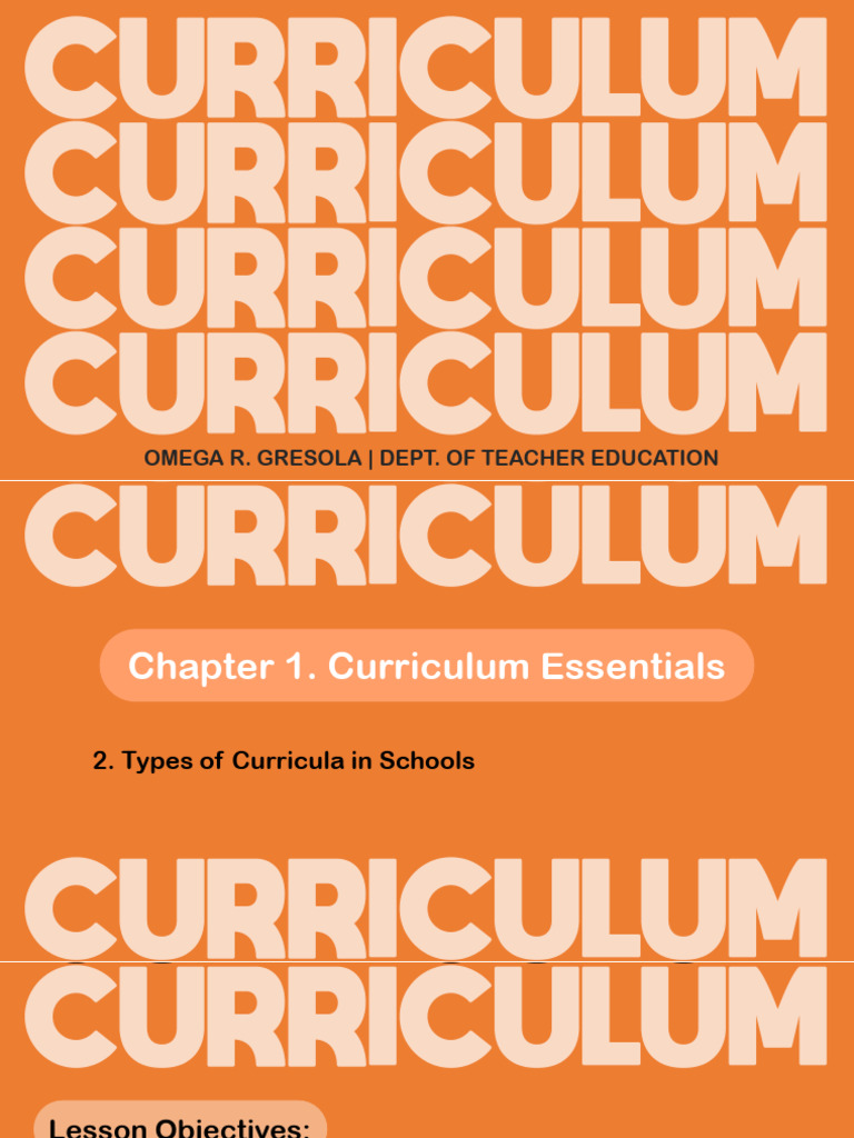 Lesson 2. Types of Curricula in Schools | PDF